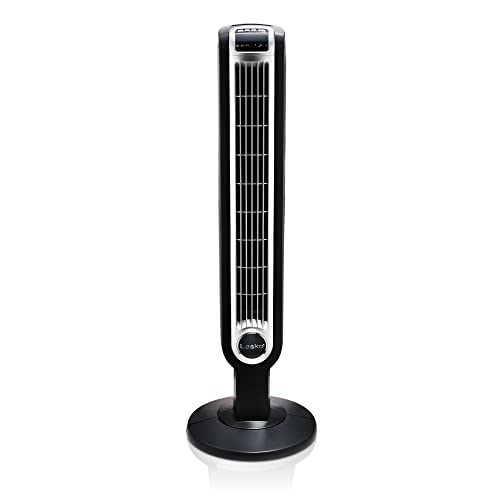 Lasko 2511 36” Oscillating 3-Speed Remote Control Tower Fan for Home, 36 Inch, Black