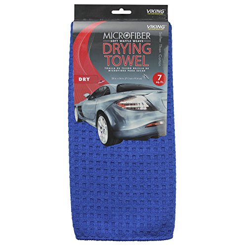 Viking Car Care 912400 Waffle Weave Drying Towel - 7 Square Feet, Royal Blue