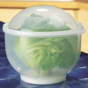 WalterDrake Lettuce KeeperTM - Lettuce Crisper Salad Keeper Container Keeps your Salads and Vegetables Crisp and Fresh- 7" X 8" (brown) (1) (1)