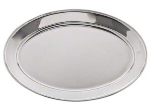 update international (op-16) 15 3/4″ x 10 1/2″ oval stainless steel platter