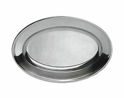 Oval Material Stainless Steel Platters - 11-3/4" x 8-1/2