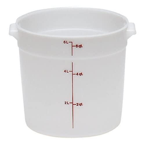 Camtainer Cambro RFS6148 White Poly Round 6 Qt Storage Container, Red