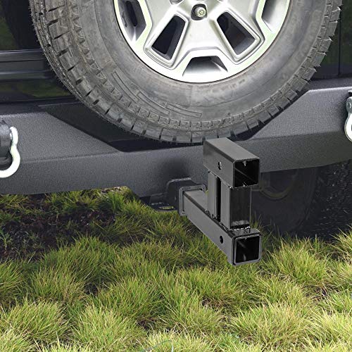 AJ TAIH0034 Dual 2" Hitch Bicycle Receiver Adapter Extender Extension 4000lb, Black