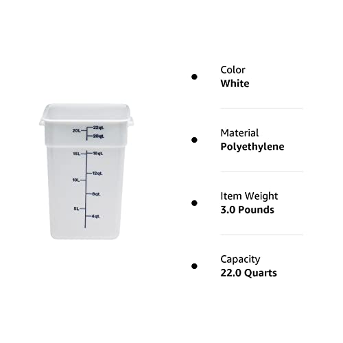 Cambro 22SFSP148 White Poly 22 Qt CamSquare Food Storage Container