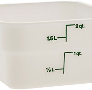 Cambro 2SFSP148 White Poly 2 Qt CamSquare Container