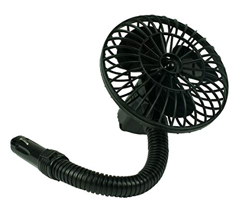 Koolatron 12V Mini Car Fan, Direct Plug-in portable fan with flexible and adjustable neck, ideal for cans, vans, trucks, RVs, boats and small personal airplanes.