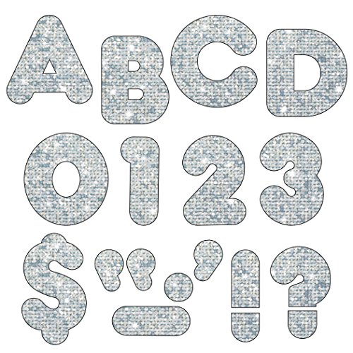 TREND enterprises, Inc. Silver Sparkle 3" Casual UC Ready Letters