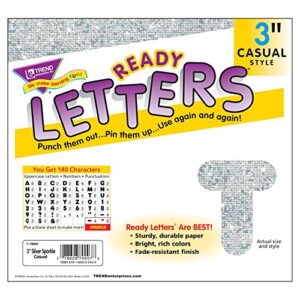 TREND enterprises, Inc. Silver Sparkle 3" Casual UC Ready Letters