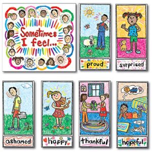 carson dellosa kid-drawn emotions bulletin board set (3250)