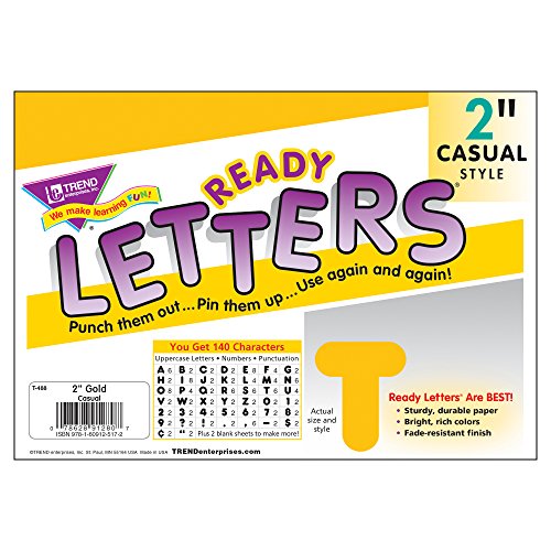 TREND enterprises, Inc. Gold 2" Casual Uppercase Ready Letters