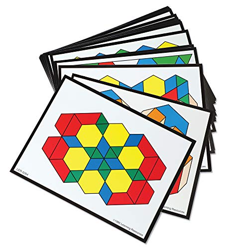 Learning Resources Pattern Block Activity Pack, Pattern Block Cards for Kids, Geometric Shapes, 142 Pieces, Ages 7+