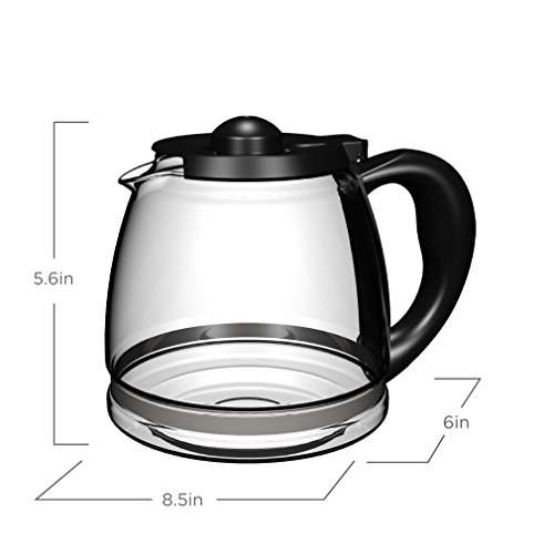 Black+Decker GC3000B TC1200B 12-Cup Replacement Carafe, Silver