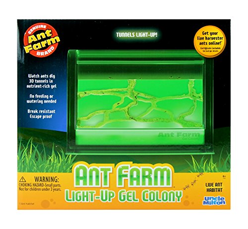 Uncle Milton Ant Farm Live Ant Habitat, Light-Up Gel Colony