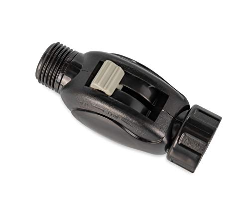 Camco RV Flow-Through Wash Brush | Features an Adjustable Handle, a Standard Garden Hose Connection, and an On/Off Button to Control Water Flow (43633)