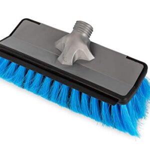 Camco RV Flow-Through Wash Brush | Features an Adjustable Handle, a Standard Garden Hose Connection, and an On/Off Button to Control Water Flow (43633)