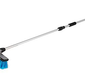 Camco RV Flow-Through Wash Brush | Features an Adjustable Handle, a Standard Garden Hose Connection, and an On/Off Button to Control Water Flow (43633)