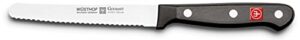 wÜsthof gourmet four and a half inch serrated utility knife | 4.5″ serrated german utility knife | precise laser cut high carbon stainless steel serrated utility knife – model