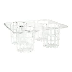 g.e.t. enterprises clear rack with 4 slots for salad dressing bottles, break resistant dishwasher safe polycarbonate salad dressing bottles collection sdb-32-pc-rack (pack of 1)