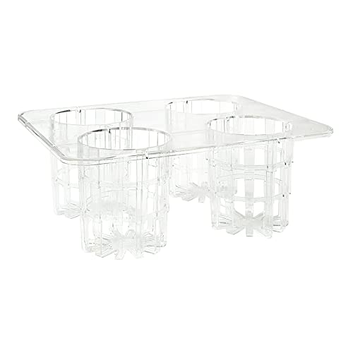 G.E.T. Enterprises Clear Rack with 4 Slots for Salad Dressing Bottles, Break Resistant Dishwasher Safe Polycarbonate Salad Dressing Bottles Collection SDB-32-PC-RACK (Pack of 1)