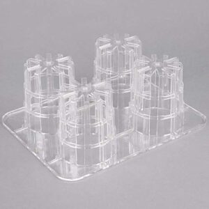 G.E.T. Enterprises Clear Rack with 4 Slots for Salad Dressing Bottles, Break Resistant Dishwasher Safe Polycarbonate Salad Dressing Bottles Collection SDB-32-PC-RACK (Pack of 1)