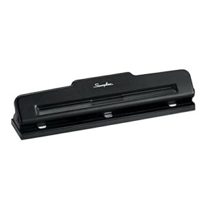 swingline 2-3 hole punch, semi-adjustable, light duty hole puncher, 10 sheet punch capacity, black (74015)