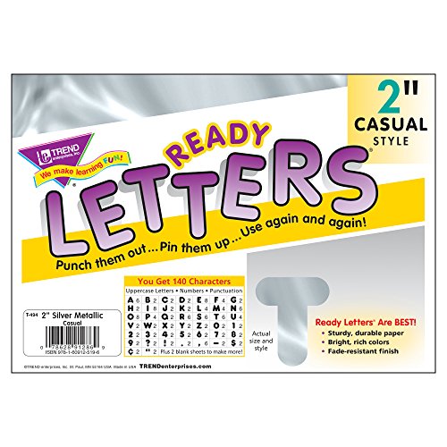 TREND enterprises, Inc. Silver Metallic 2" Casual UC Ready Letters