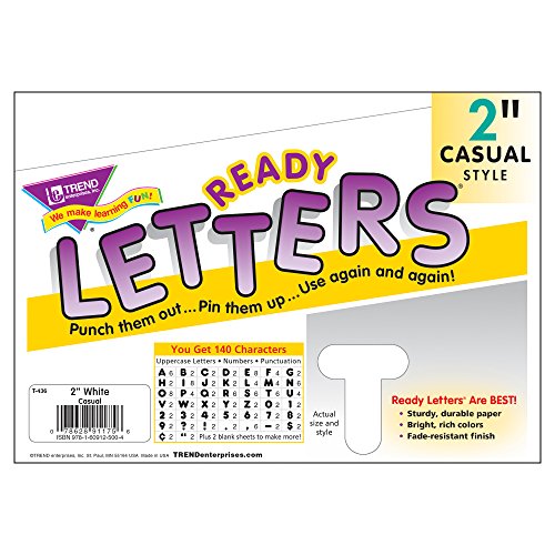 TREND enterprises, Inc. White 2" Casual Uppercase Ready Letters