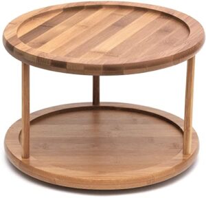 lipper international 8302 bamboo wood 2-tier 10″ kitchen turntable