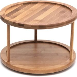 Lipper International 8302 Bamboo Wood 2-Tier 10" Kitchen Turntable