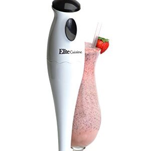 Elite Cuisine EHB-1000X 150 Watt Hand Blender with One Touch Button, White