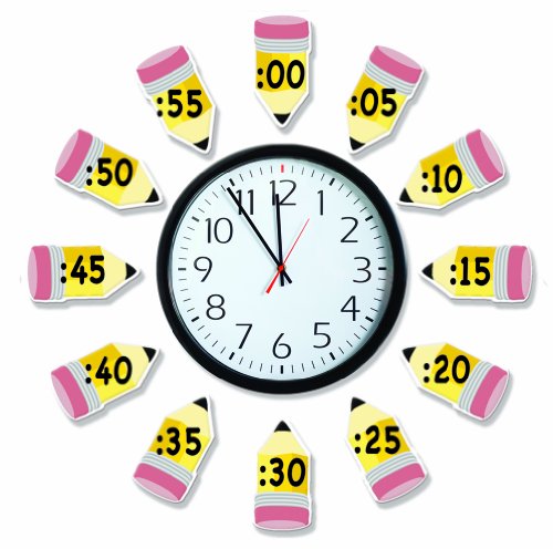 Eureka 'Telling Time' Bulletin Board Analog Clock Practice, 4pc, 17'' W x 24'' L, Model Number: 847423-AWZM