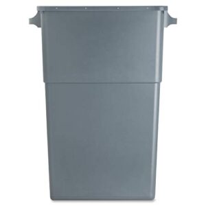 Genuine Joe GJO60465 Plastic Space Saving Waste Container, 23 gallon Capacity, 23" Width x 30" Height x 11" Depth, Gray