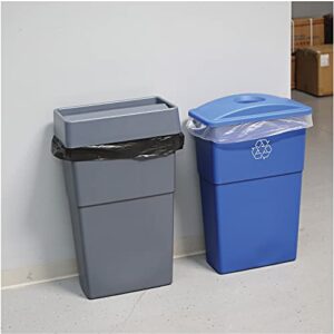 Genuine Joe GJO60465 Plastic Space Saving Waste Container, 23 gallon Capacity, 23" Width x 30" Height x 11" Depth, Gray