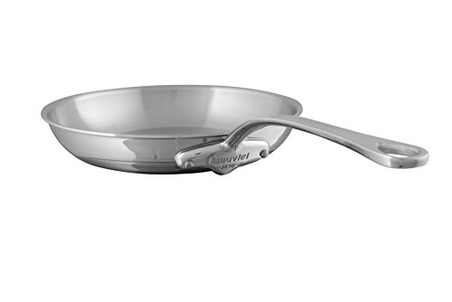 Mauviel M'Cook 5-Ply Polished Stainless Steel Frying Pan With Cast Stainless Steel Handle, 9.4-in, Made In France