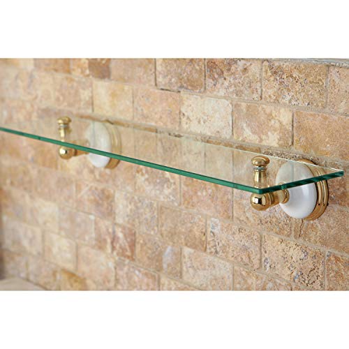 Kingston Brass BA1119PB Victorian Glass Shelf, Polished Brass