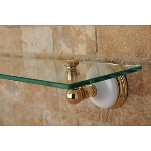 Kingston Brass BA1119PB Victorian Glass Shelf, Polished Brass