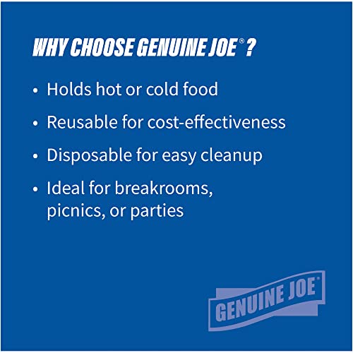 Genuine Joe Round Plastic Black Plates, 9" (Pack of 125)