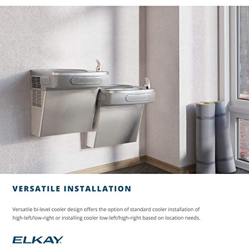 Elkay EZSTL8SC Wall Mount Bi-Level ADA Versatile Cooler, Non-Filtered, 8 GPH, Stainless