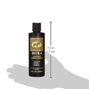 Bick 4 Leather Conditioner and Leather Cleaner 8 oz - Will Not Darken Leather - Safe of Leather Apparel, Furniture, Jackets, Shoes, Auto Interiors, Bags & All Other Leather Accessories