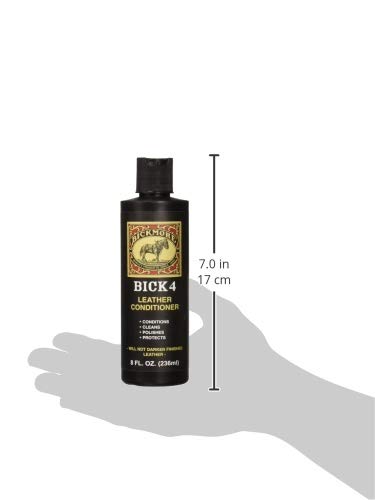 Bick 4 Leather Conditioner and Leather Cleaner 8 oz - Will Not Darken Leather - Safe of Leather Apparel, Furniture, Jackets, Shoes, Auto Interiors, Bags & All Other Leather Accessories