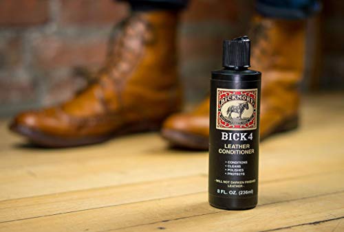 Bick 4 Leather Conditioner and Leather Cleaner 8 oz - Will Not Darken Leather - Safe of Leather Apparel, Furniture, Jackets, Shoes, Auto Interiors, Bags & All Other Leather Accessories