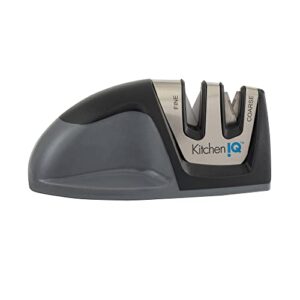 kitcheniq 50009 edge grip 2-stage knife sharpener, black