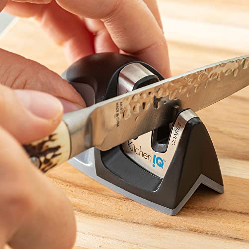 KitchenIQ 50009 Edge Grip 2-Stage Knife Sharpener, Black