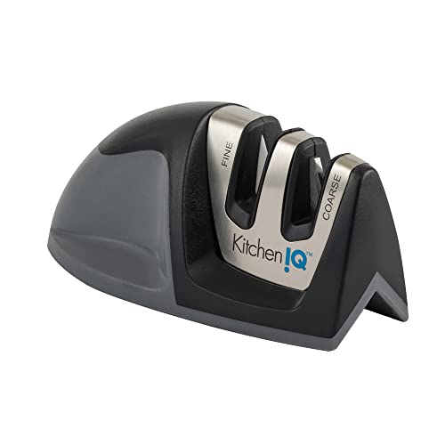 KitchenIQ 50009 Edge Grip 2-Stage Knife Sharpener, Black