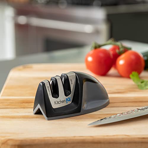 KitchenIQ 50009 Edge Grip 2-Stage Knife Sharpener, Black