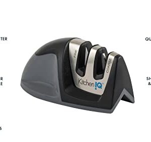 KitchenIQ 50009 Edge Grip 2-Stage Knife Sharpener, Black