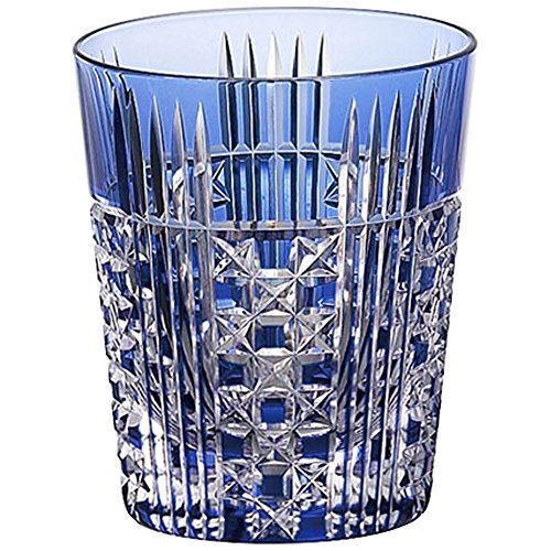 Square basket eye crest shochu glass T557-2471-CCB to five-groove Kagami Crystal Edo Kiriko Gin Seng shochu glass