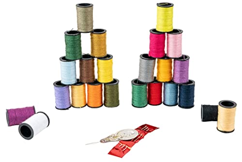 SINGER 00264 Polyester Hand Sewing Thread, Assorted Colors, 24 Mini-Spools