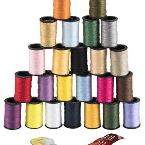 SINGER 00264 Polyester Hand Sewing Thread, Assorted Colors, 24 Mini-Spools