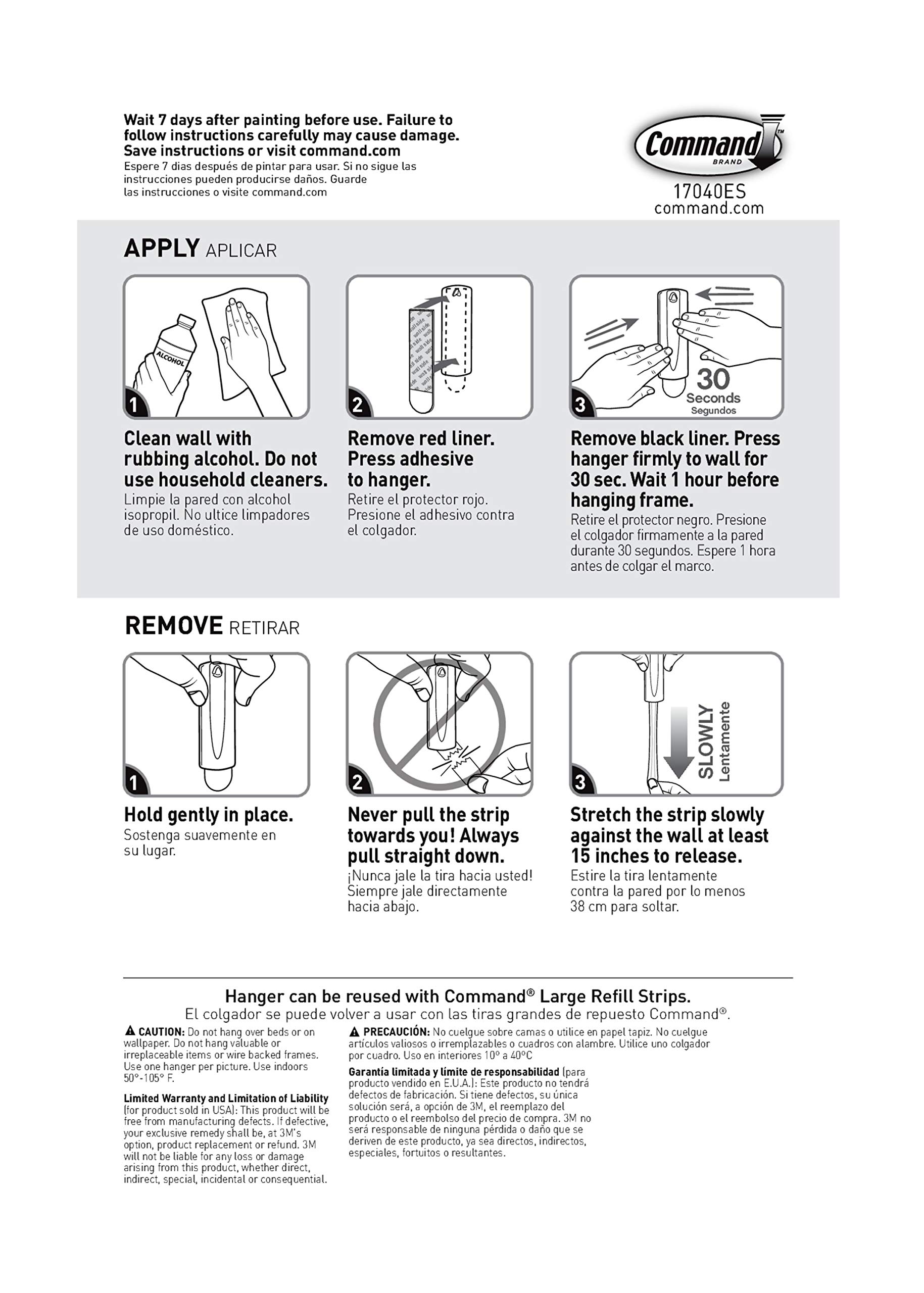 Command 10014485 Picture-Hanging Hooks, Large, White, 3 Count